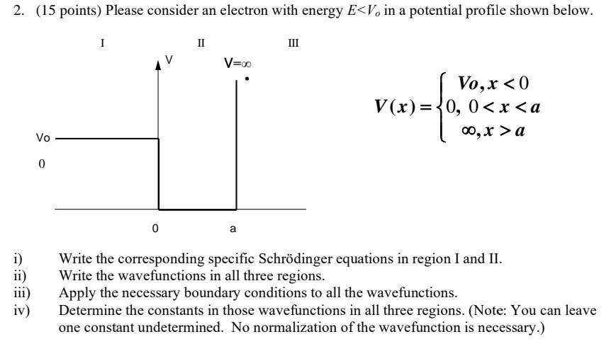Solved 2. (15 points) Please consider an electron with | Chegg.com Solved 2. (15 points) Please consider an electron with | Chegg.com