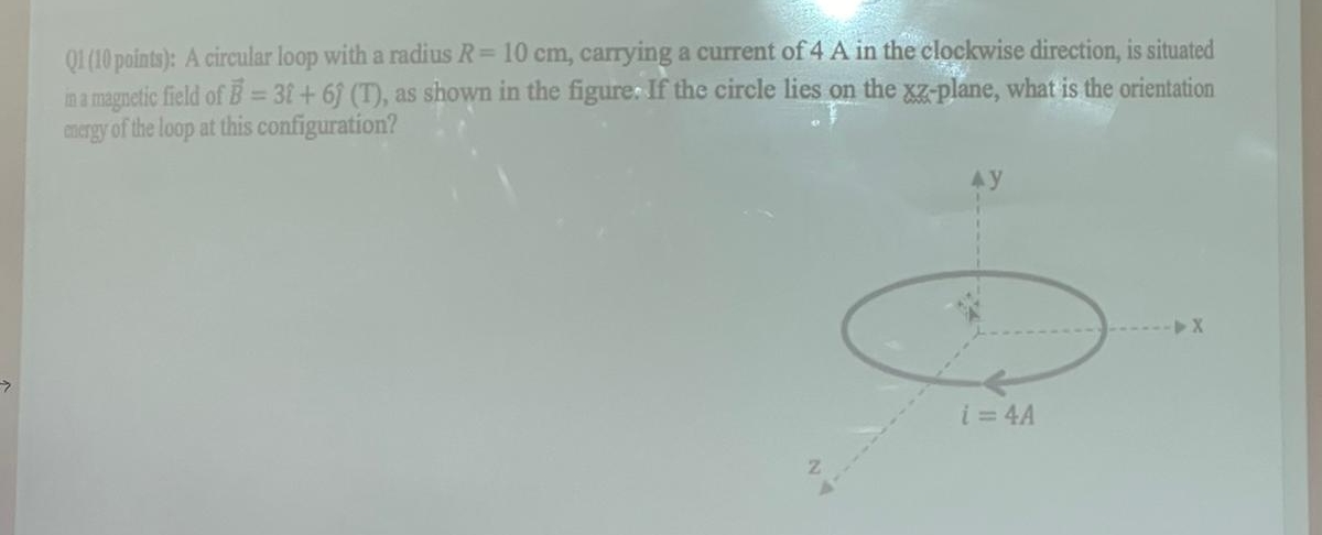 Solved Q1(10 ﻿points): A circular loop with a radius R=10cm, | Chegg.com
