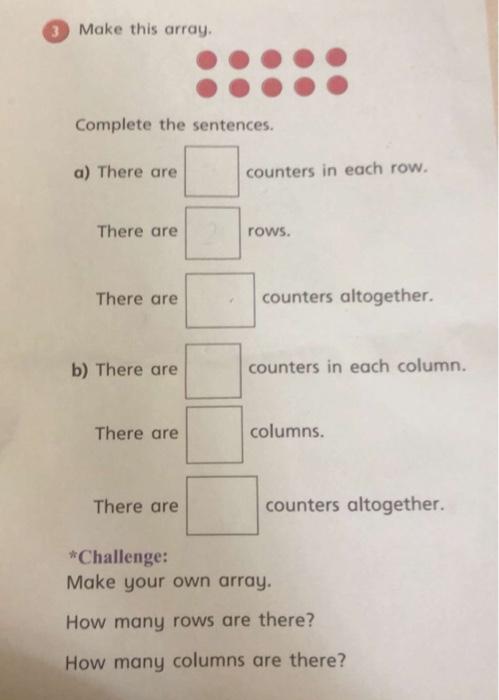 Solved Make this array, Complete the sentences. a) There are | Chegg.com