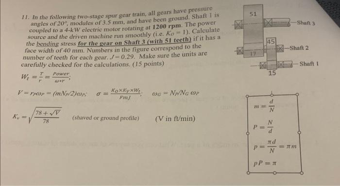 Solved In the following two-stage spur gear train, all gears | Chegg.com