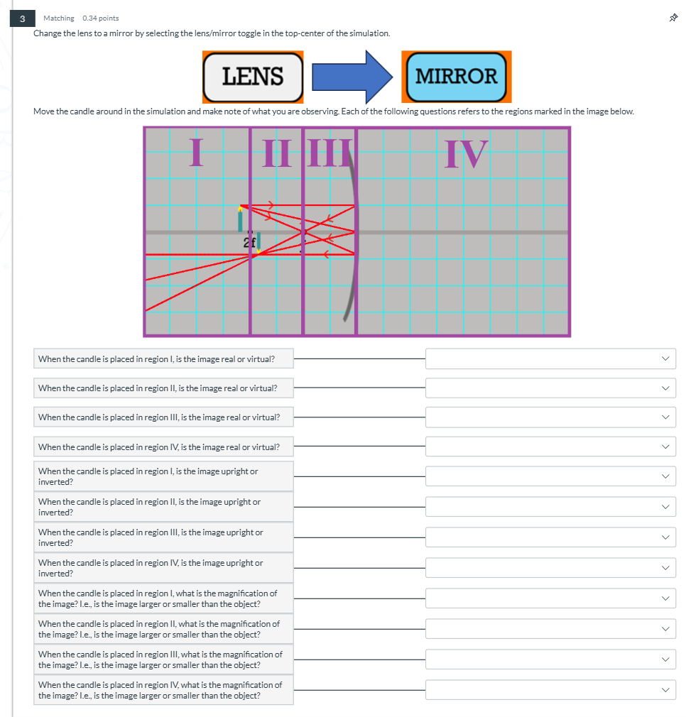 Solved Change the lens to a mirror by selecting the | Chegg.com