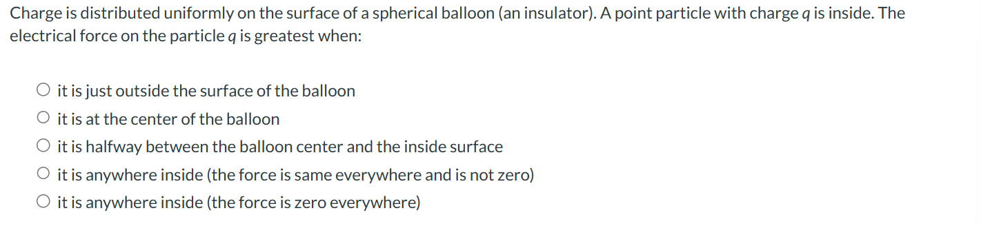 Solved Charge is distributed uniformly on the surface of a | Chegg.com