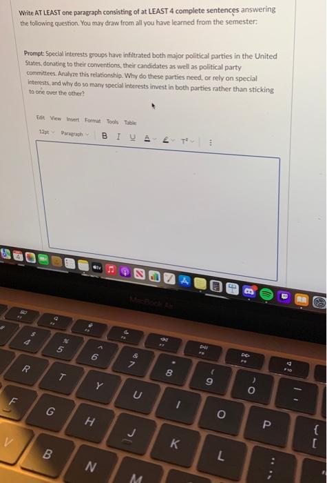 Solved Write AT LEAST one paragraph consisting of at LEAST 4 | Chegg.com