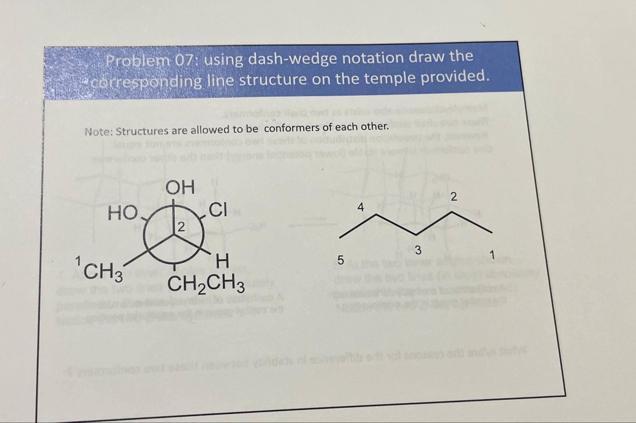 Solved Problem 07: using dash-wedge notation draw the | Chegg.com