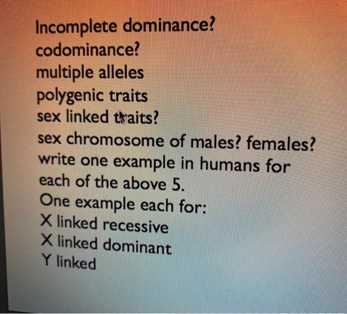 Solved Incomplete dominance? codominance? multiple alleles | Chegg.com