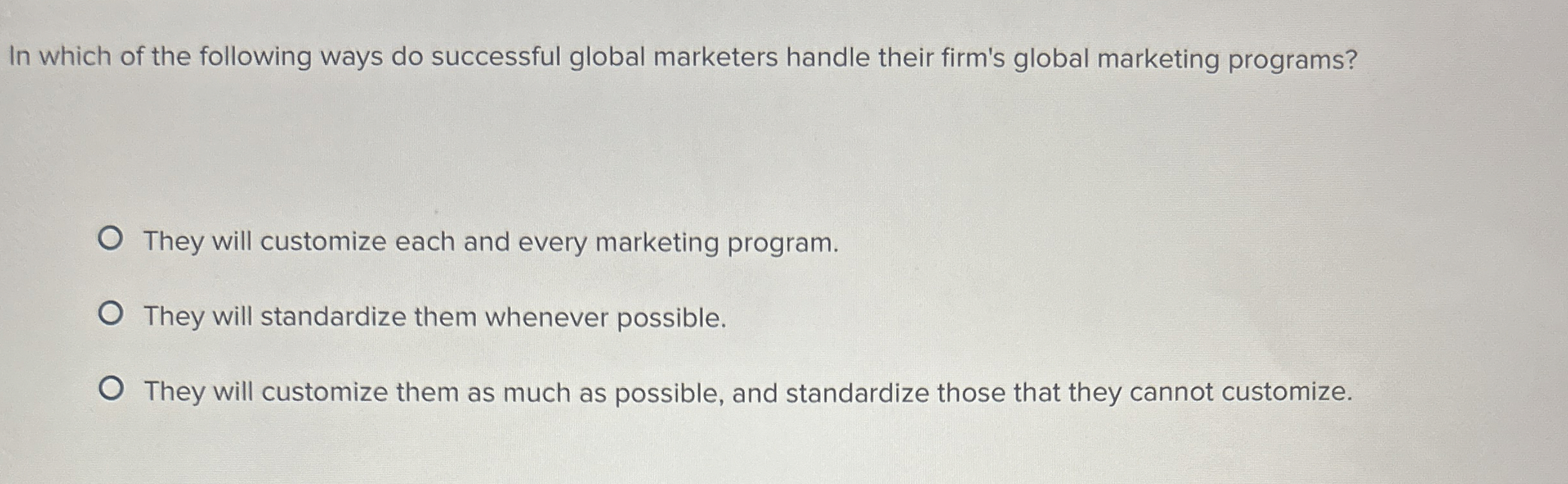 Solved In which of the following ways do successful global | Chegg.com