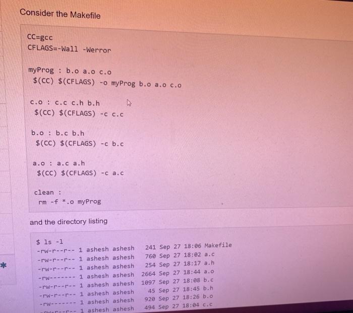 Consider the Makefile CC=gcc CFLAGSE-Wall -Werror | Chegg.com