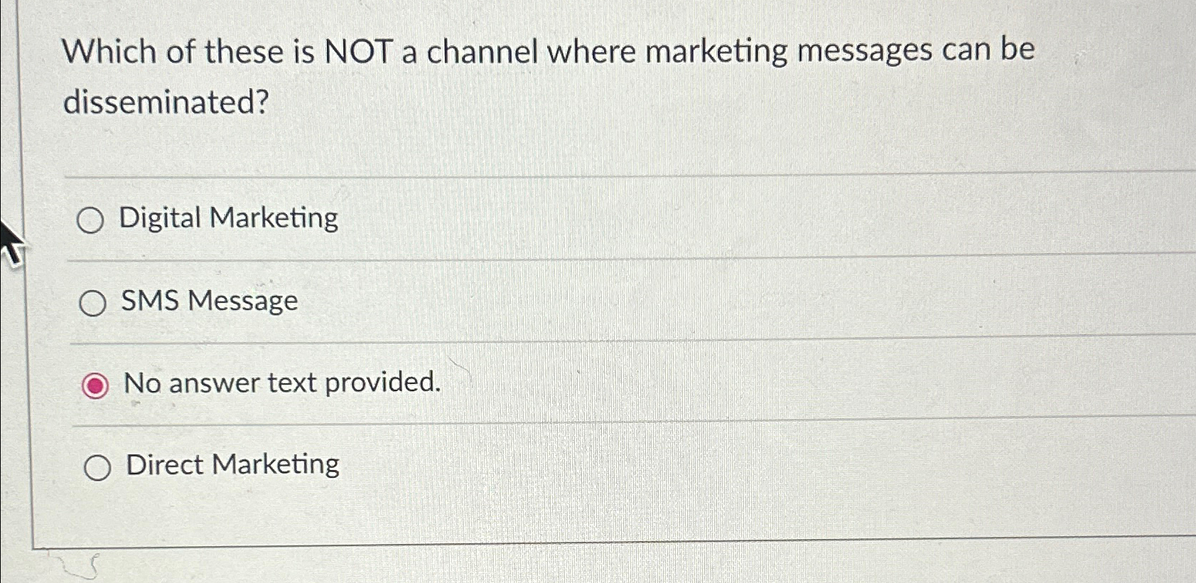 Solved Which of these is NOT a channel where marketing | Chegg.com