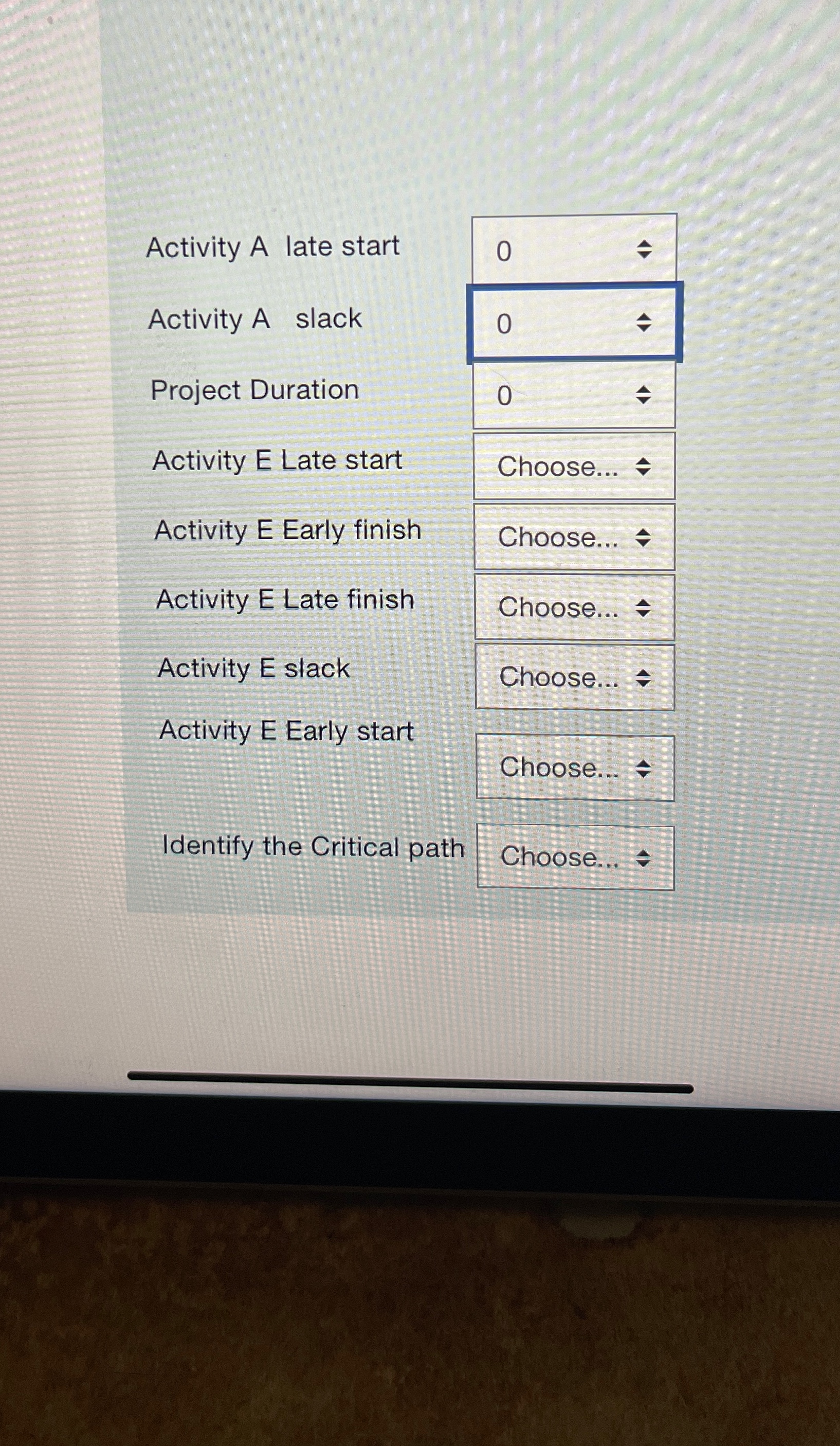 Solved Activity A late startActivity A slackProject | Chegg.com