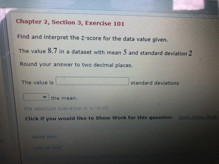 Solved Chapter 2, Section 3, Exercise 101 Find and interpret | Chegg.com