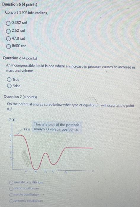 Solved Question 5 ( 4 points) Convert 150∘ into radians. | Chegg.com