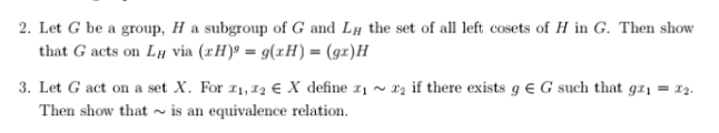 Solved Let G ﻿be a group, H ﻿a subgroup of G ﻿and LH ﻿the | Chegg.com