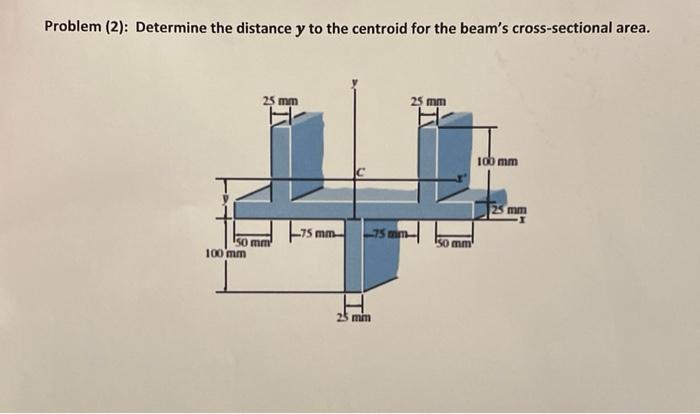 Solved Problem (2): Determine the distance y to the centroid | Chegg.com