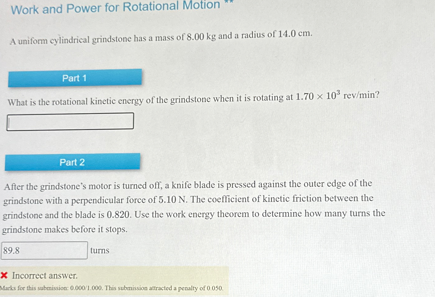 Solved Work and Power for Rotational MotionA uniform | Chegg.com