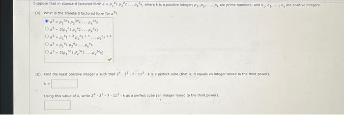 Solved (a) What is the standard factored form for a3 ? (b) | Chegg.com