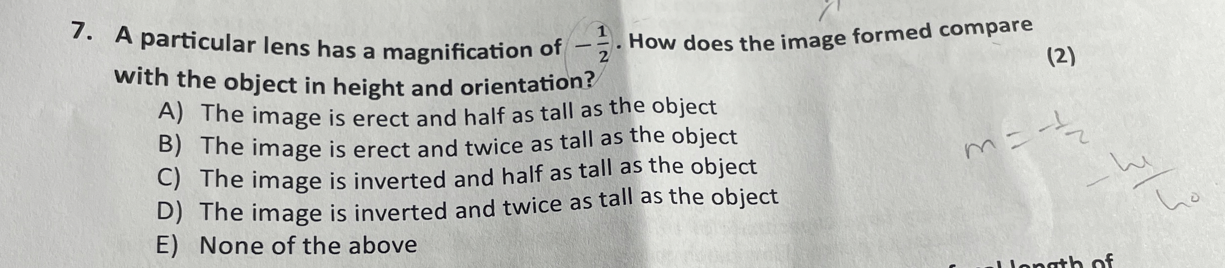 Solved A particular lens has a magnification of -12. ﻿How | Chegg.com
