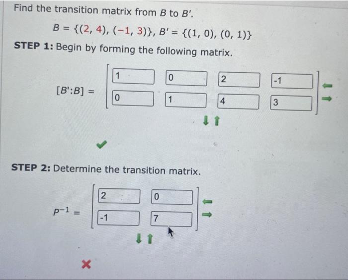 Solved Find the transition matrix from B to B′. | Chegg.com