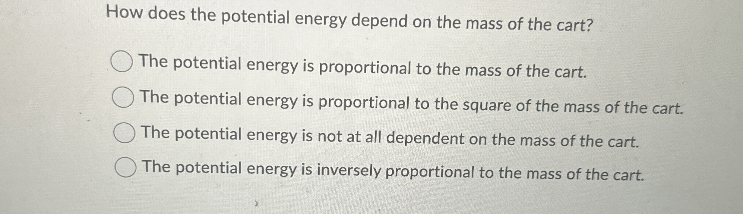 Solved How does the potential energy depend on the mass of | Chegg.com