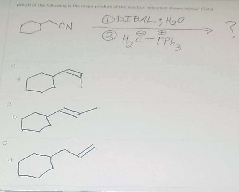 Solved Which of the following is the major product of the | Chegg.com