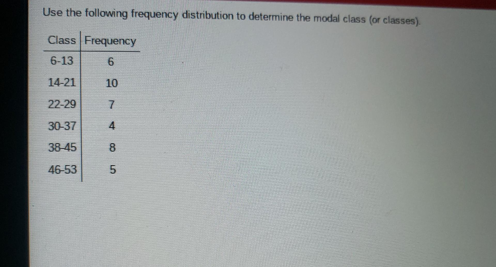 Solved Use the following frequency distribution to determine | Chegg.com