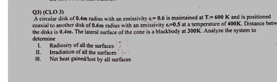Solved Q3) (CLO 3)\\nA circular disk of 0.4m radius with an | Chegg.com