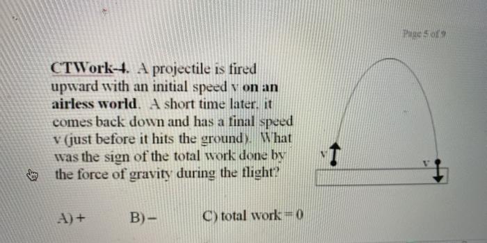 Solved Pages CTWork-t. A projectile is fired upward with an | Chegg.com