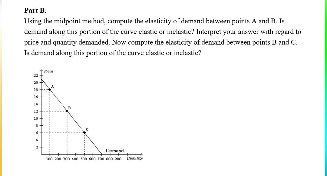 Solved Part B. Using the midpoint method, compute the | Chegg.com