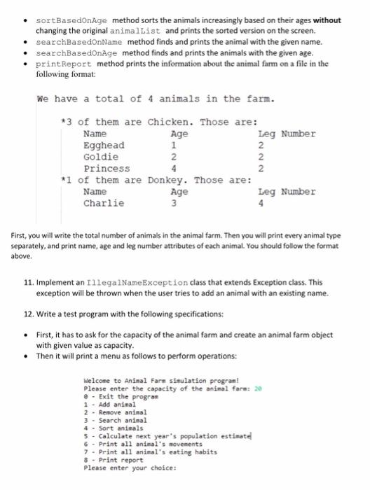 Solved In this homework, you will implement an animal farm | Chegg.com