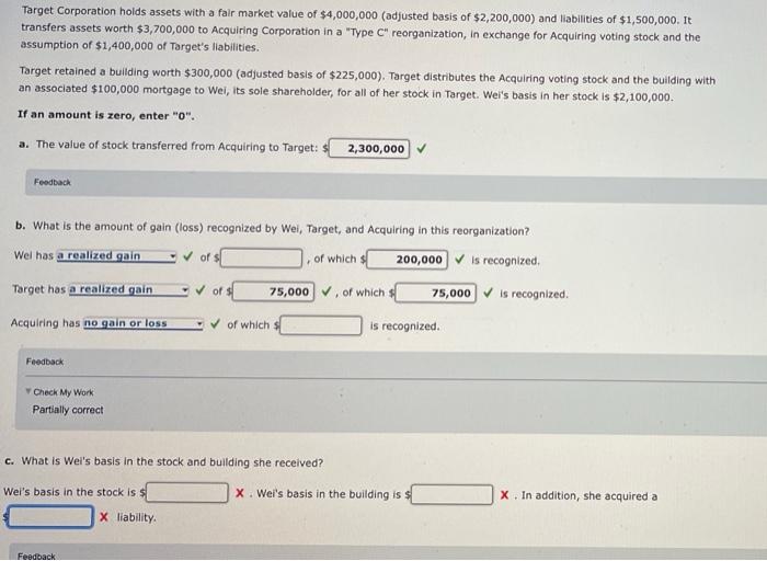 Target Corporation holds assets with a fair market | Chegg.com