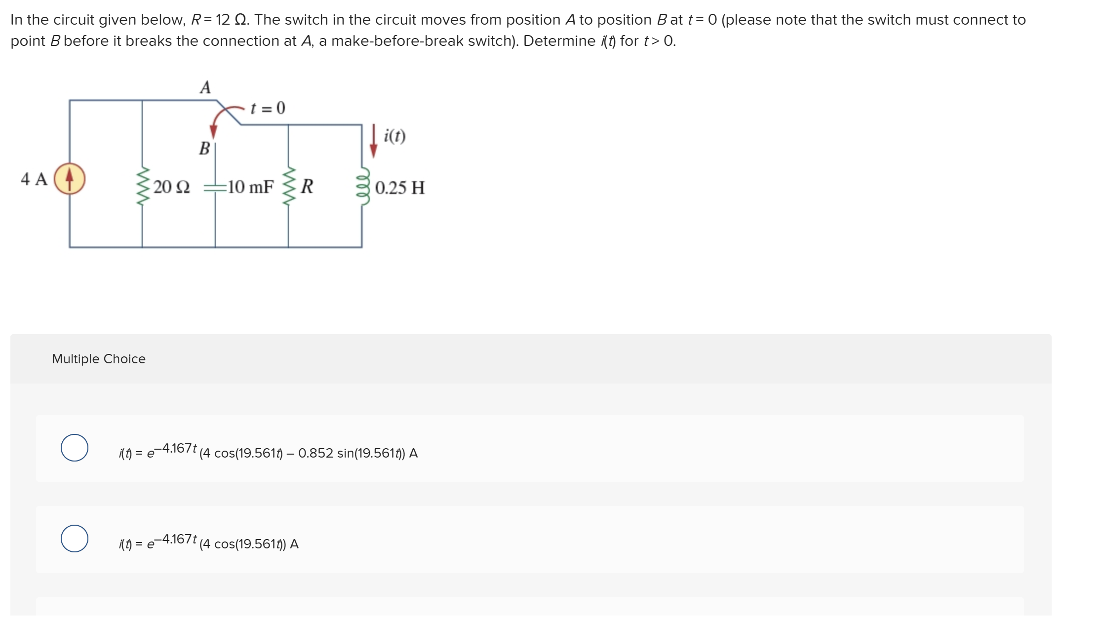 In ﻿the circuit given below, R=12Ω. ﻿The switch in | Chegg.com