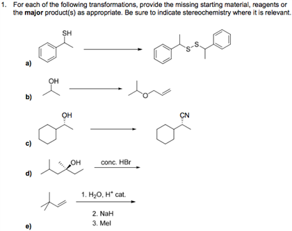 Solved For each of the following transformations, provide | Chegg.com