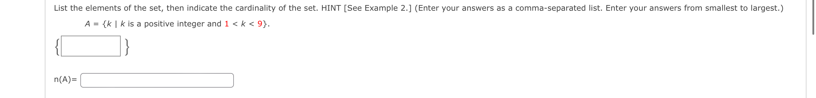 Solved List the elements of the set, then indicate the | Chegg.com