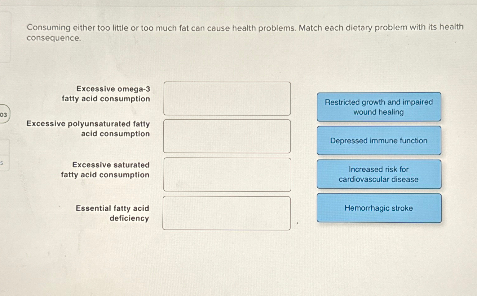 Solved Consuming either too little or too much fat can cause | Chegg.com