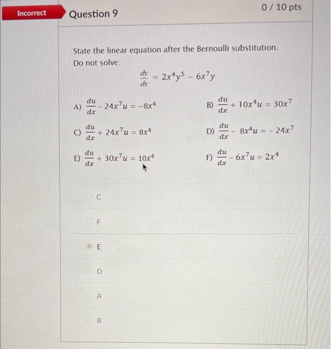 Solved State the linear equation after the Bernoulli | Chegg.com