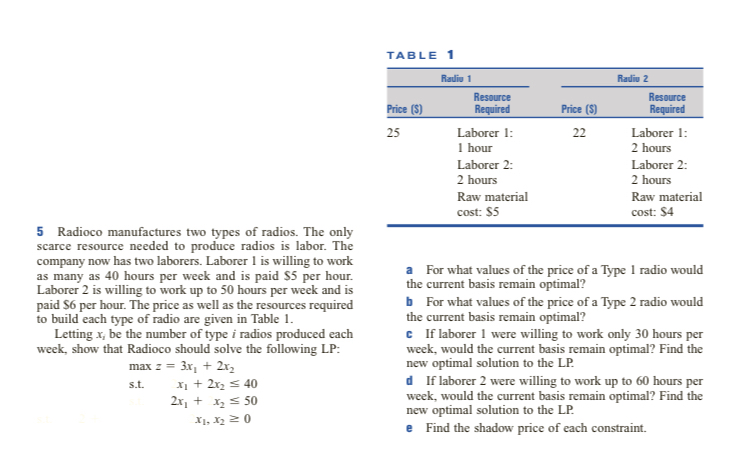 Solved Answer using Lingo's output for the allowable ranges | Chegg.com