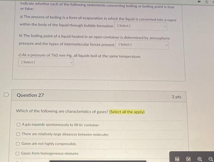 Solved Indicate whether each of the following statements | Chegg.com