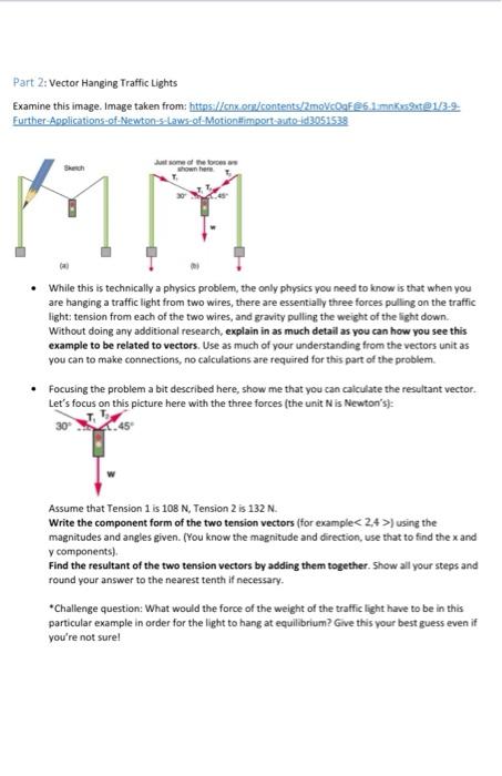 Solved Part 2: Vector Hanging Traffic Lights Examine this | Chegg.com