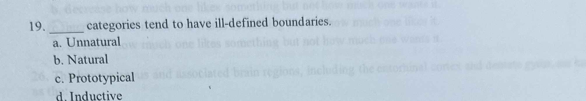 Solved q, ﻿categories tend to have ill-defined boundaries.a. | Chegg.com