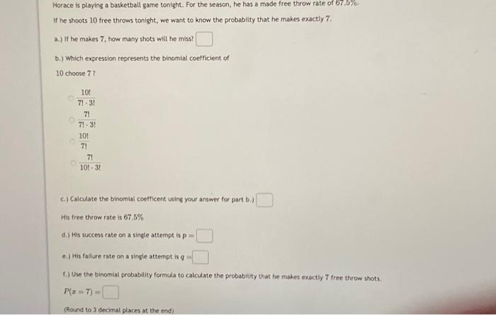 Solved c.) Calculate the binomial coefficent using your | Chegg.com