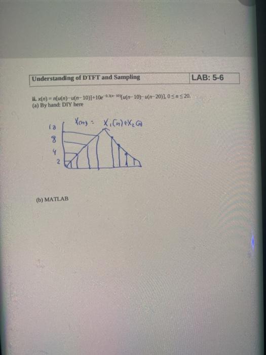 Solved Understanding of DTFT and Sampling LAB: 5-6 ii. x(n) | Chegg.com
