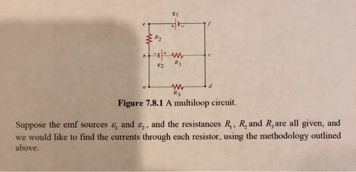 Solved Figure 7.8.1 A multiloop circuit. Suppose the emf | Chegg.com