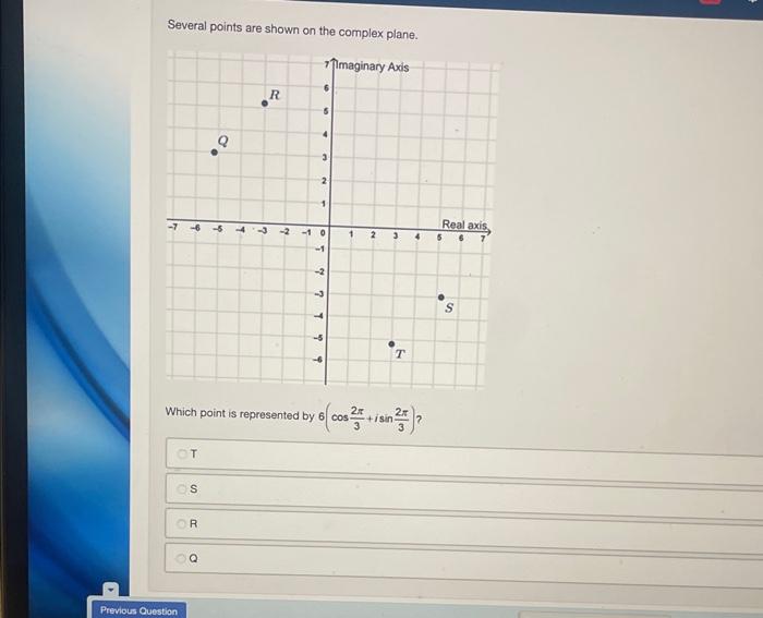 Solved Several points are shown on the complex plane. Which | Chegg.com