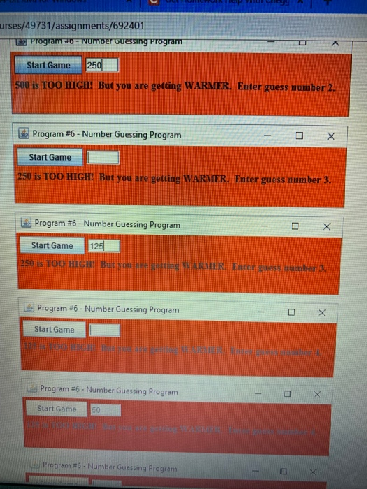 Develop a Java application that plays a "guess the | Chegg.com