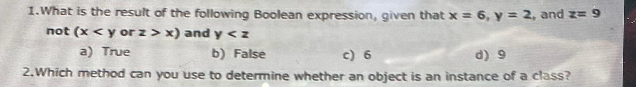 Solved What is the result of the following Boolean | Chegg.com