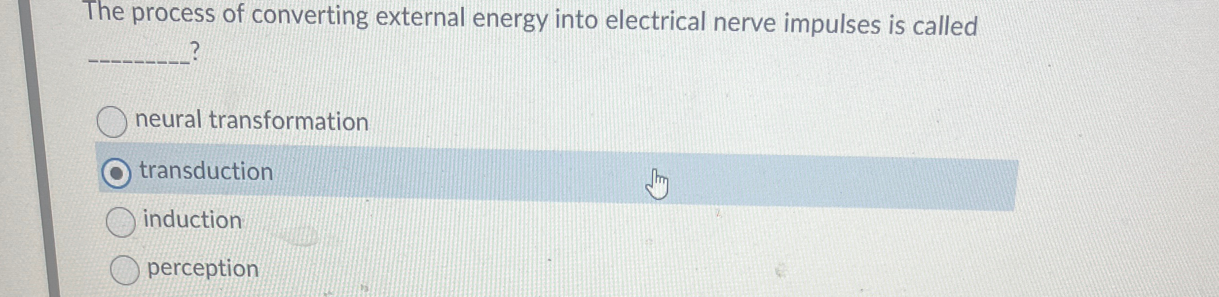 Solved The process of converting external energy into | Chegg.com