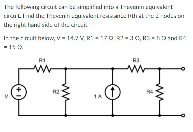 Solved The following circuit can be simplified into a | Chegg.com