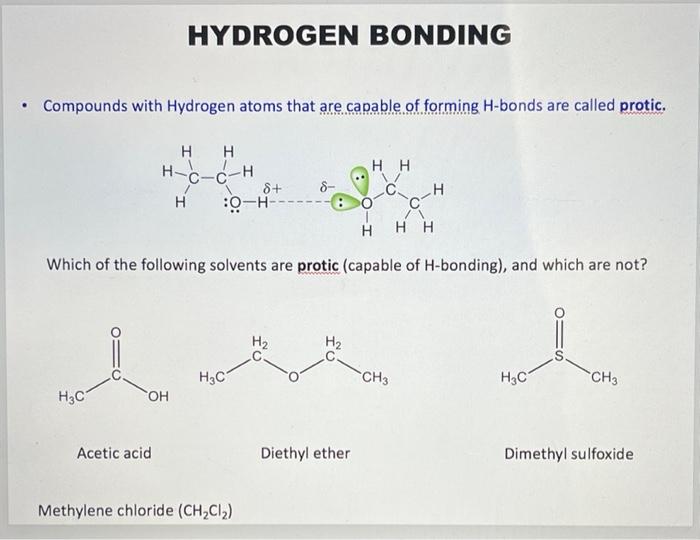 Solved HYDROGEN BONDING Compounds with Hydrogen atoms that | Chegg.com