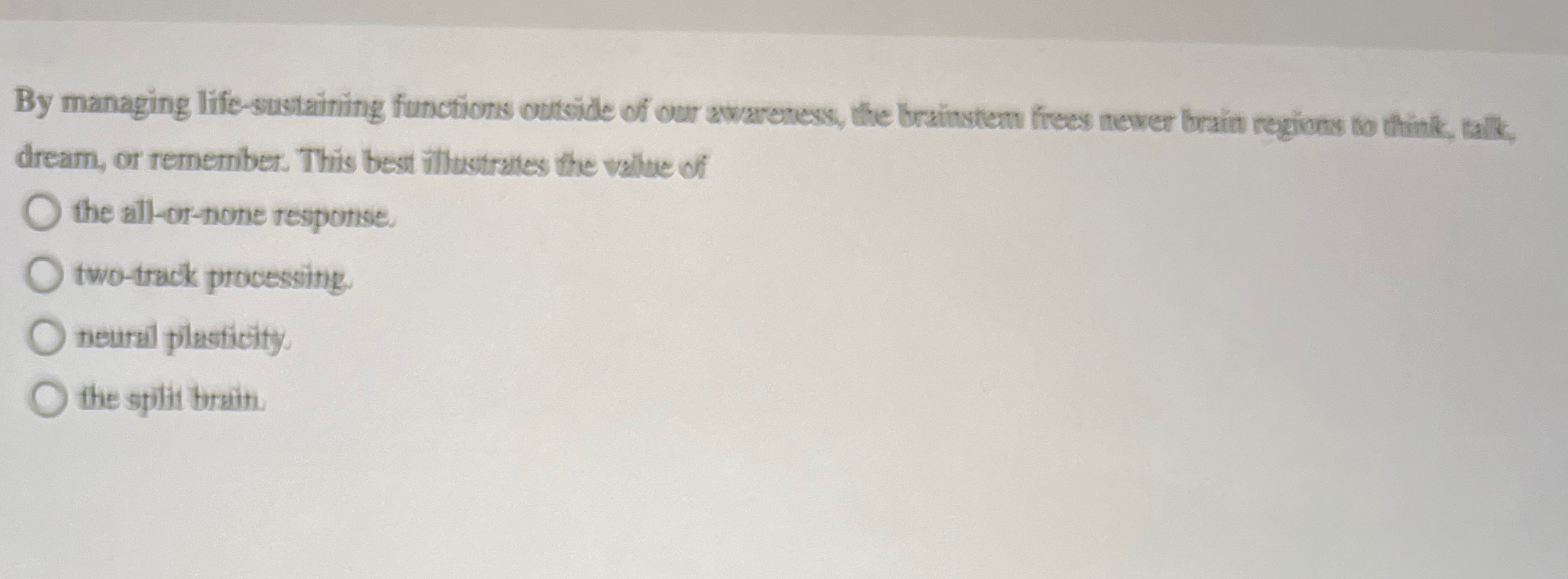 Solved By managing life-sustaining functions outside of our | Chegg.com