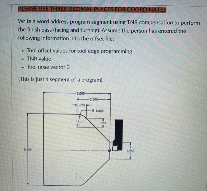 Solved For the given example of a part made by CNC lathe | Chegg.com
