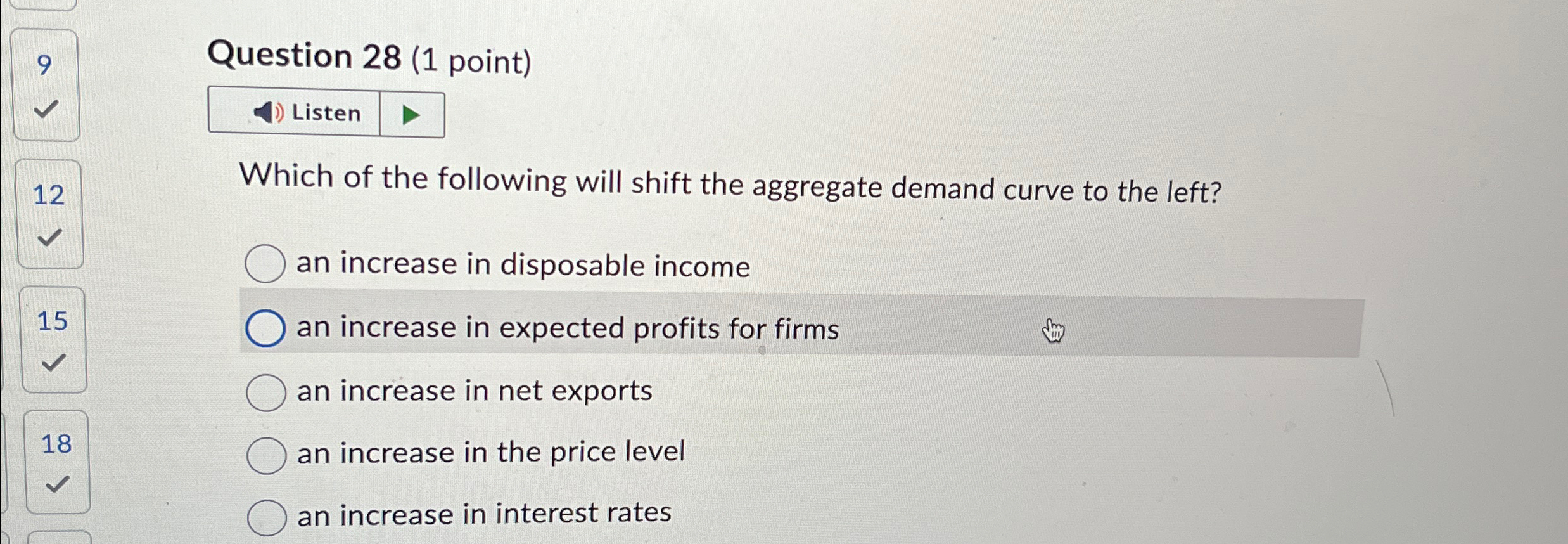 Solved Question 28 (1 ﻿point)ListenWhich of the following | Chegg.com